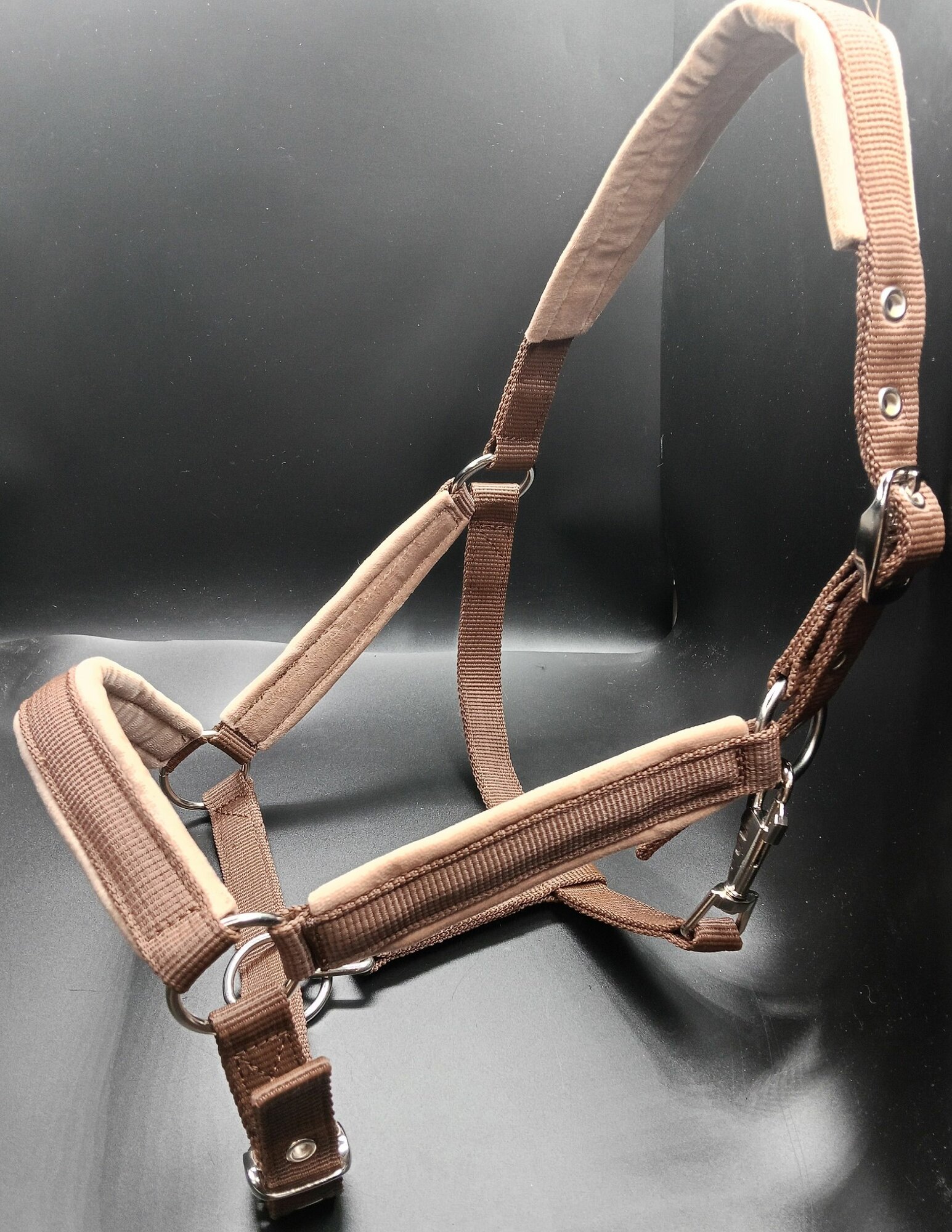 Коричневый недоуздок с мягкой подложкой Мини-лошадь