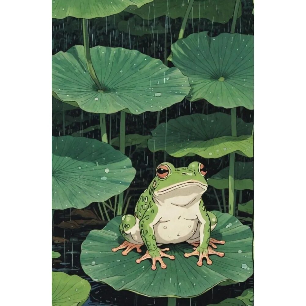 Алмазная Мозаика "Животные Лягушка" 40х50 См Алмазная Вышивка / Картина Стразами Подарков / Украшения