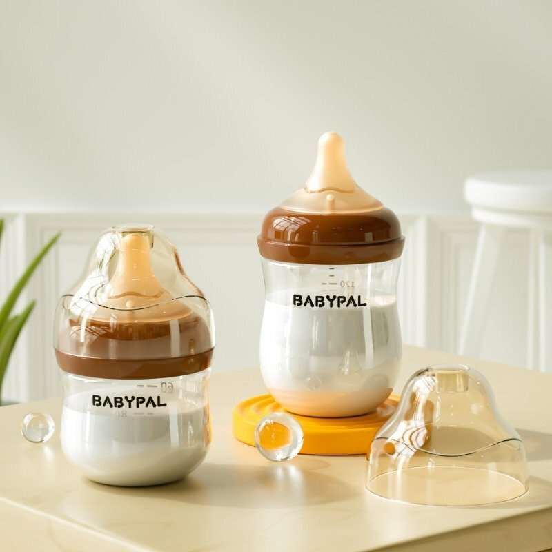 【Один стиль】Бутылочка для новорожденных с широким дном и возвратом воздуха, оригинальная стеклянная бутылка с кристаллическим алмазом, силиконовая соска