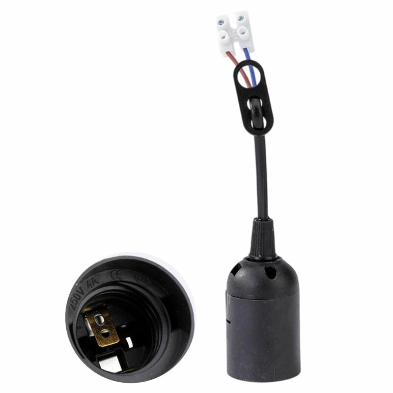 Резьбовой кассетный держатель лампы E27-черный