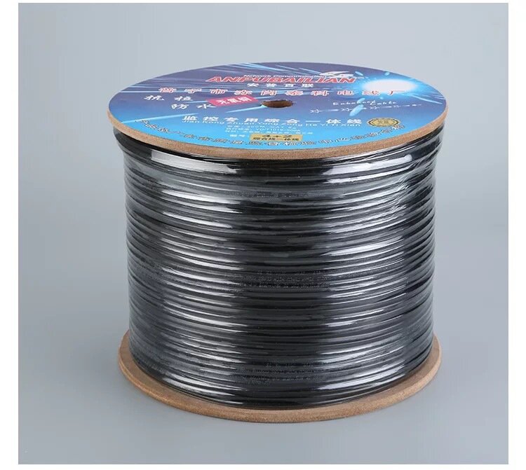 Наружный сетевой кабель из бескислородной меди, 4-жильный композитный кабель для мониторинга сети Cat5e, интегрированный кабель для наружного питания