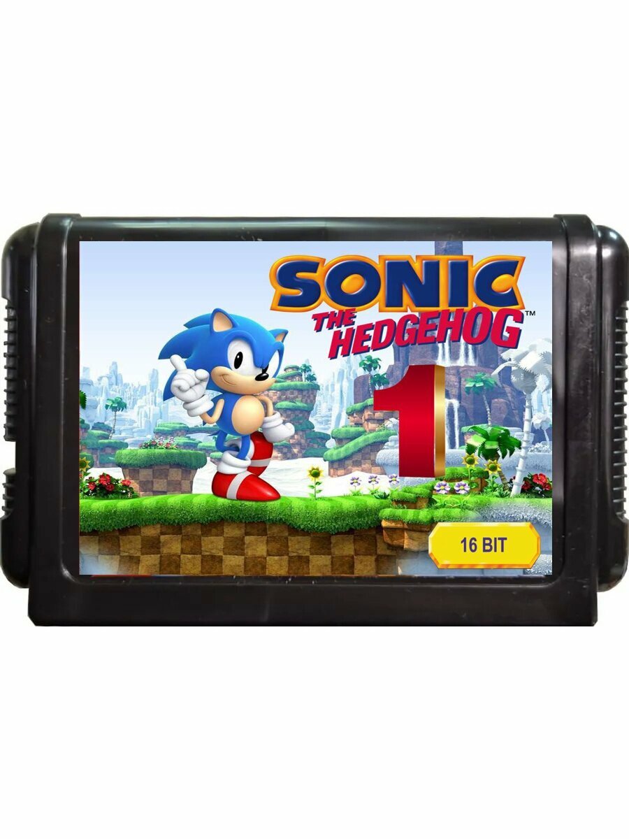 Игровой картридж для SEGA 16bit "Sonic the Hedgehog 1" (Соник 1), без коробки