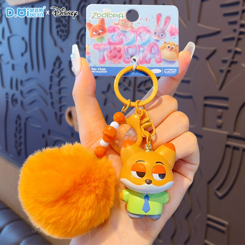 Официальный плюшевый брелок Zootopia с пушистым шариком, игрушка Ника Фокса, аниме-мерч, подвеска для рюкзака