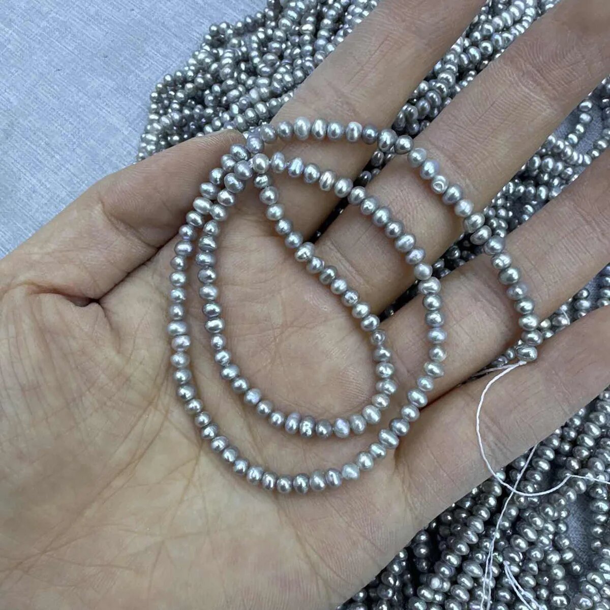 3-4 мм серые плоские бусины с облучением, натуральный пресноводный жемчуг, свободные бусины для изготовления ювелирных изделий, сделай сам, женское ожерелье, браслет, аксессуары