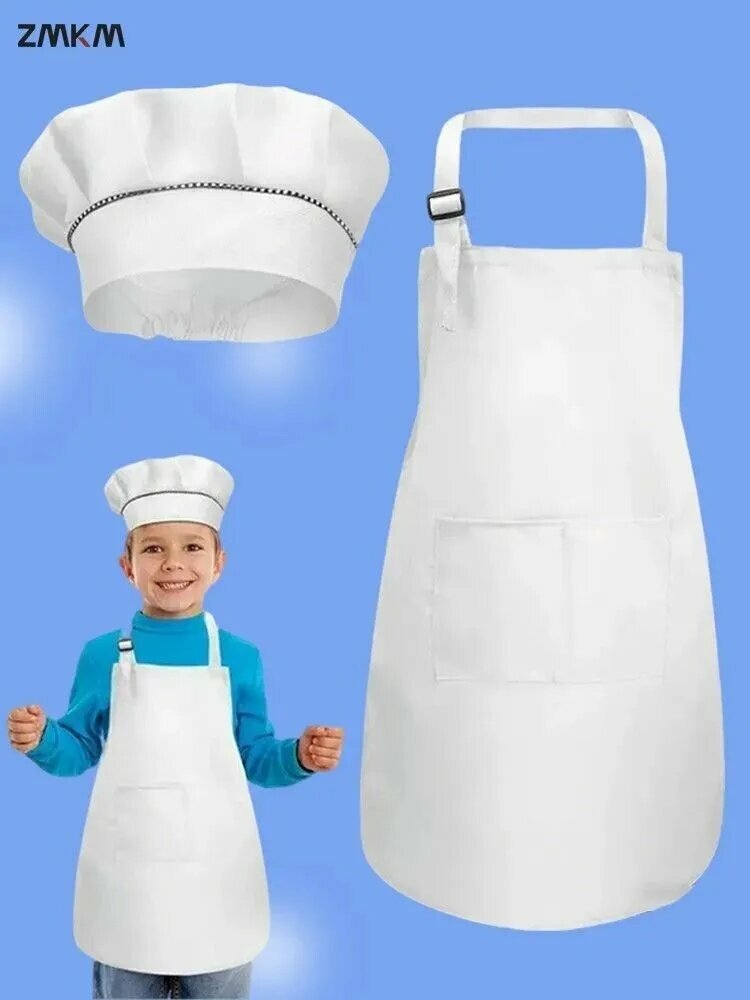 Детский фартук и колпак повара детский,6-13 лет
