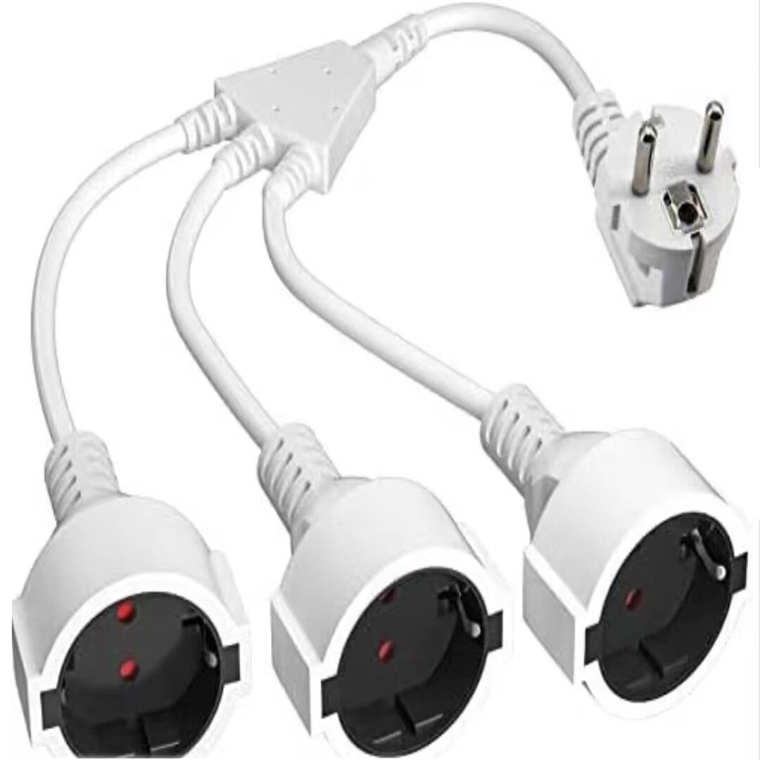 Европейская 3-контактная вилка и розетка, европейский стандартный преобразователь, одна вилка на три розетки европейского стандарта IP44, оптовая продажа от производителя.