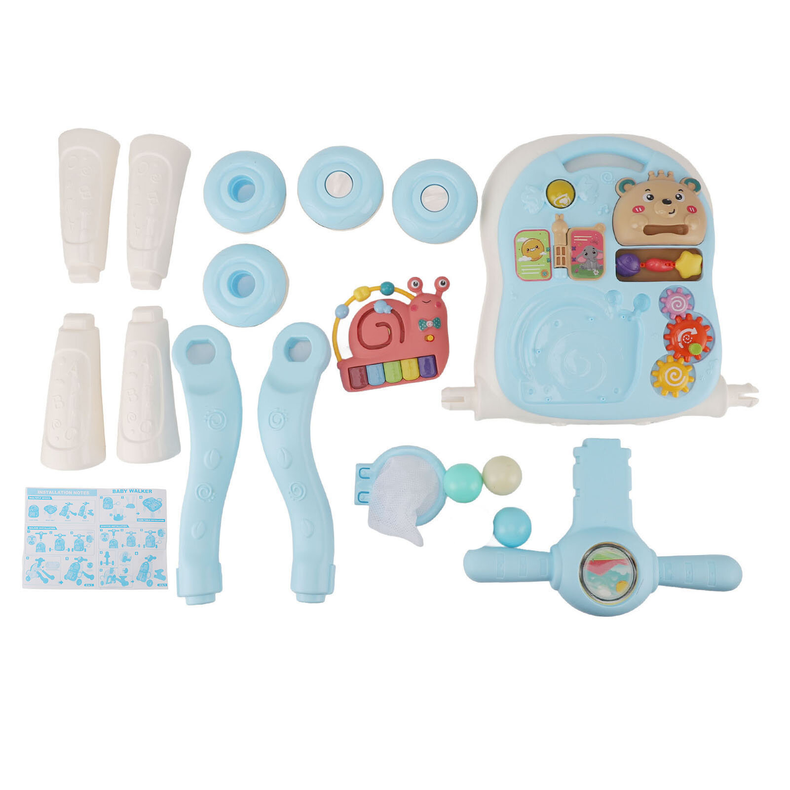 Детские ходунки для развития мелкой моторики, забавный музыкальный столик на ножках, защита от опрокидывания, регулируемая высота, ходунки для малышей, которые можно толкать и тянуть.