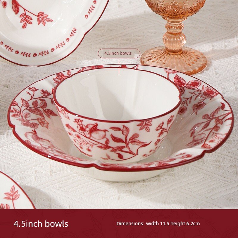 Набор праздничной посуды в новом китайском стиле Shuojia Gujin для новоселья: керамические миски для риса, тарелки,