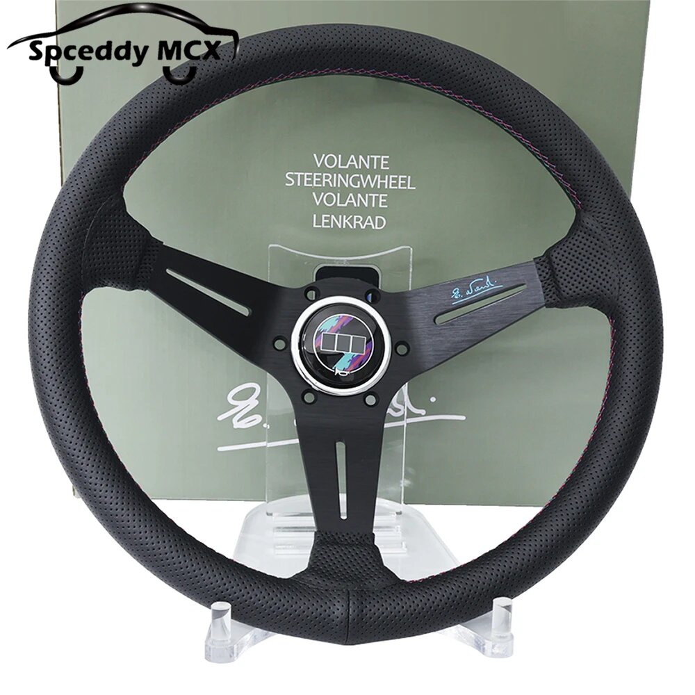 Deep Dish HK-Na 3-цветный автомобильный спортивный руль 14 дюймов 350 мм перфорированная кожа универсальный