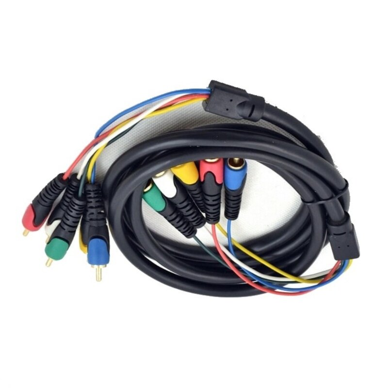 Кабель-удлинитель звука и видео с 5RCA на 5RCA длиной 180 см для систем домашнего кинотеатра