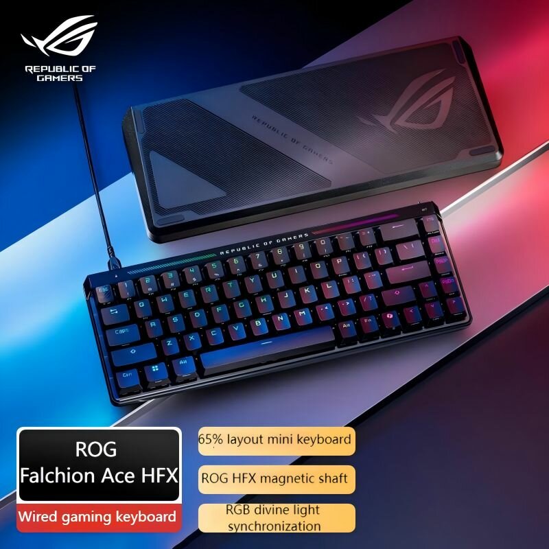 ASUS ROG Falchion Ace HFX Есть игровая клавиатура 65% клавиатуры mini ABS, Черный