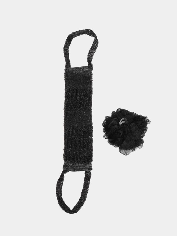 Набор мочалок, черные, 2 штуки