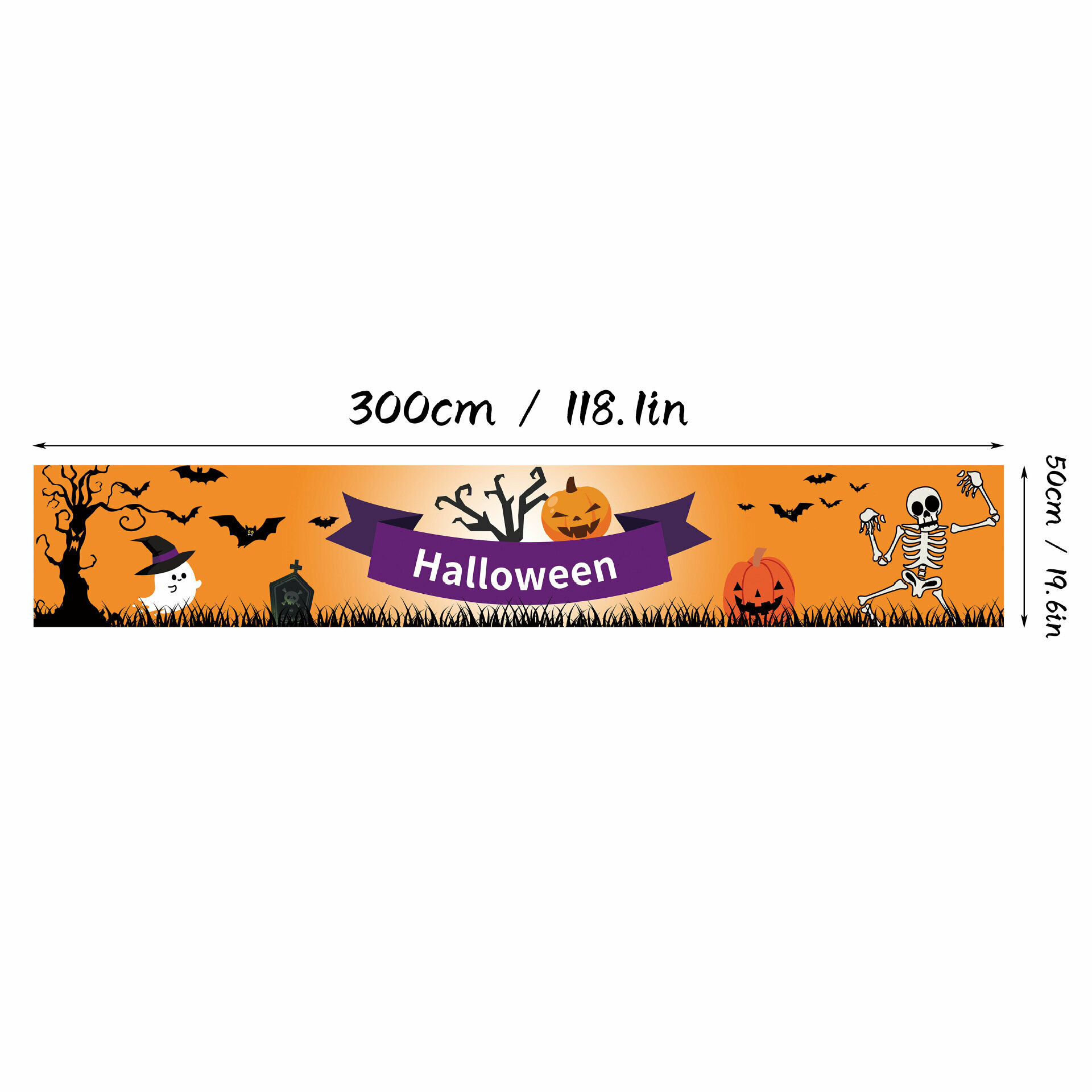 Хэллоуинский баннер, висящий ткань для торговых центров, школ, вечеринок, командного строительства, уличных вечеринок, декоративная праздничная баннерная ткань для кросс-бордер