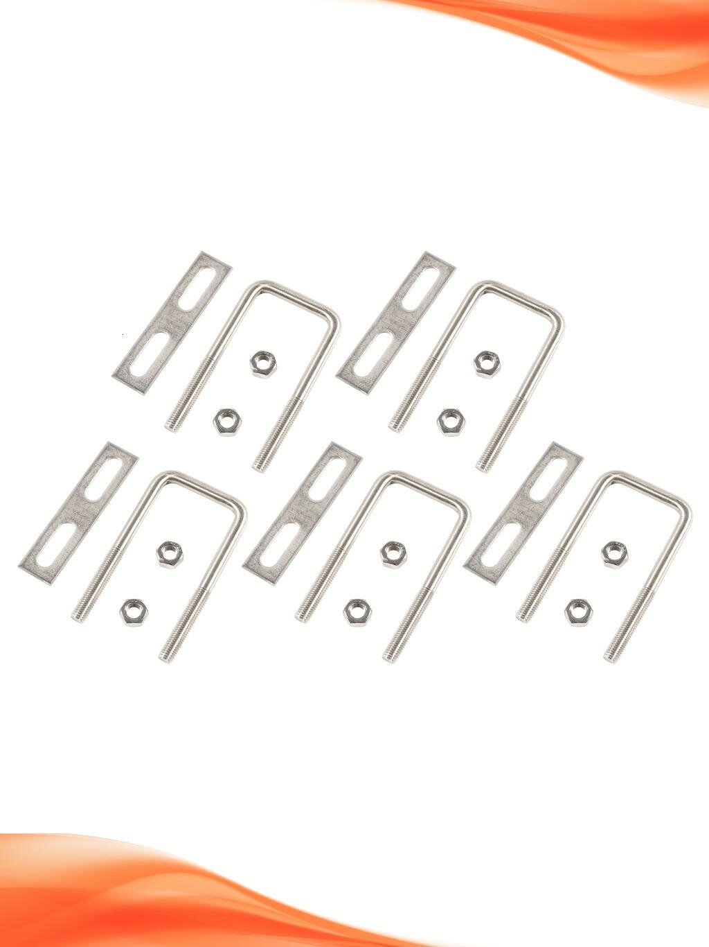 Квадратные болты из нержавеющей стали с рамными пластинами, 5 шт, 10mm