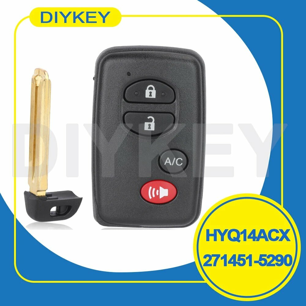 DIYKEY FCC ID: HYQ14ACX для Toyota Prius 2010 2011 2012 2013 2014 2015 ID платы: 271451-5290 314,3 МГц Smart Key Remote Fob