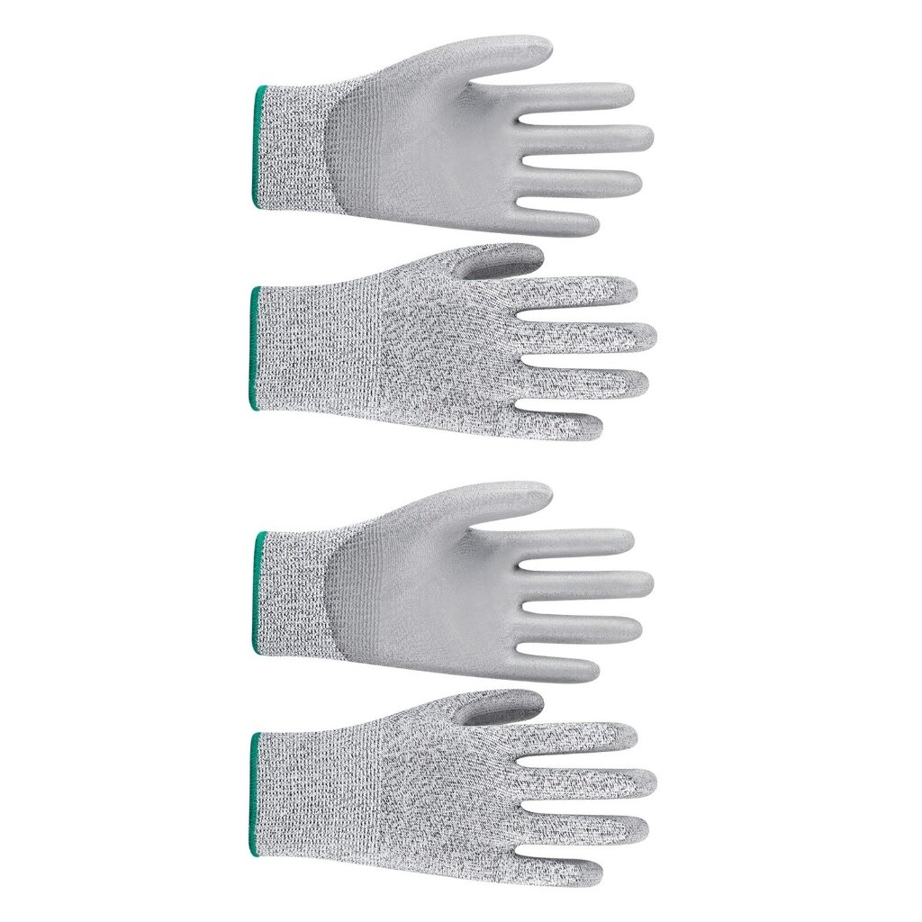 2 пары полиуретановых нескользящих износостойких перчаток 5-го класса защиты от порезов и проколов, пропитанных ладонью, из полиуретана-большой размер