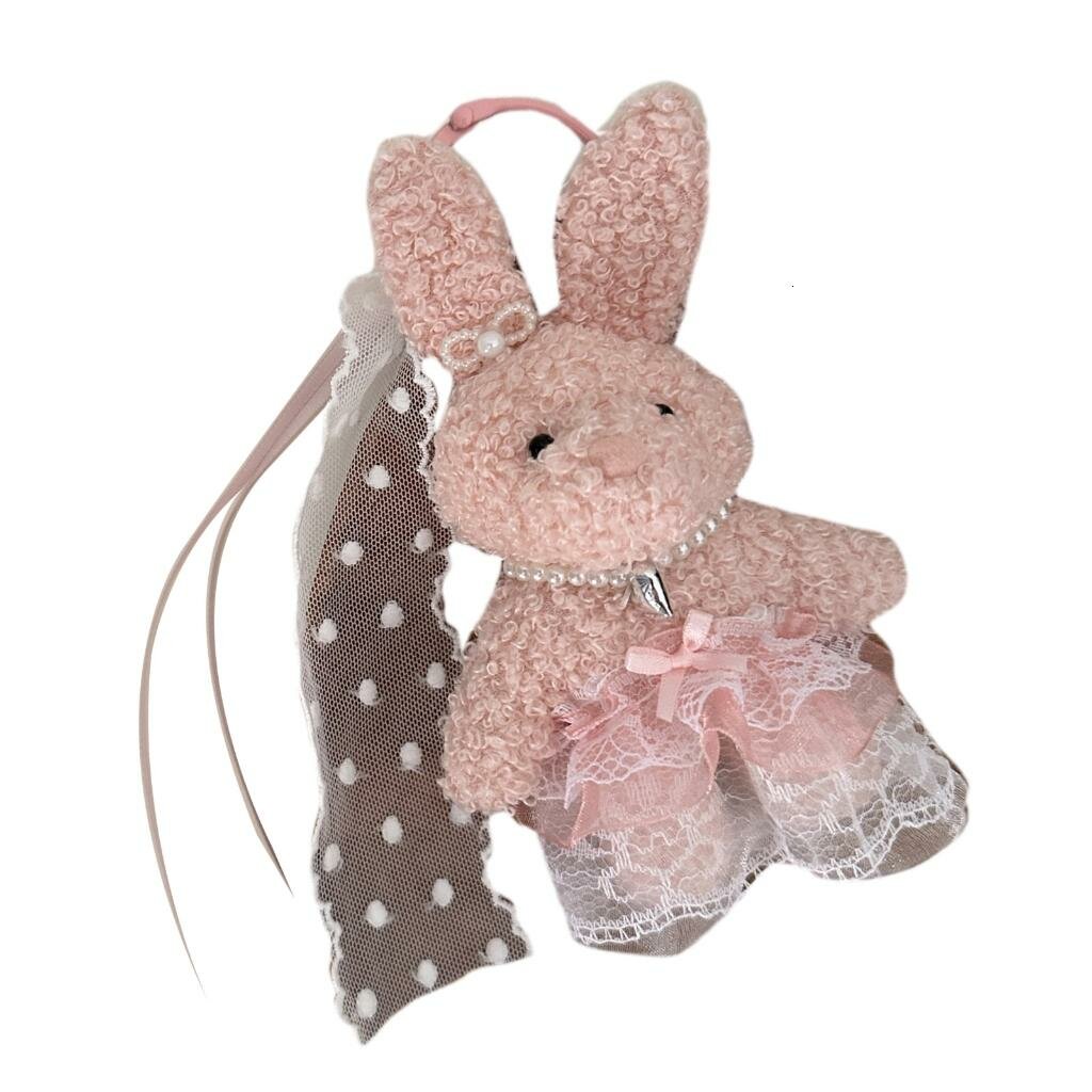 Брелок, Милый плюшевый кролик медведь милая кружевная юбка кукла брелок-подвеска-розовый-кролик