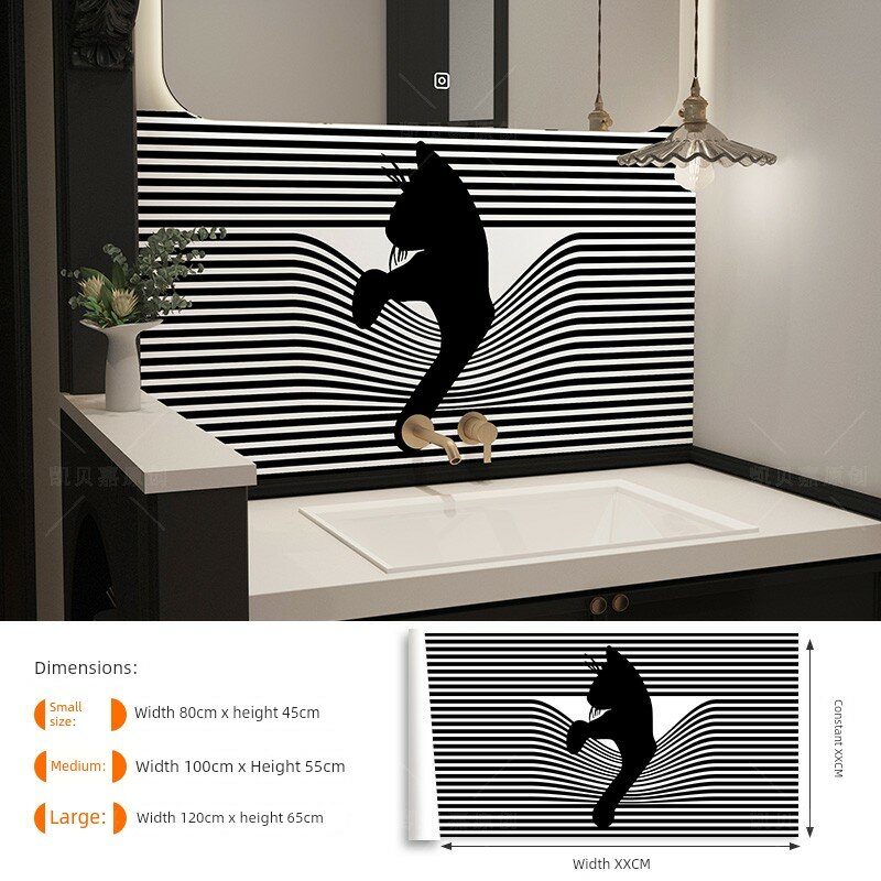 Наклейки для раковины в ванной, наклейки для маскировки плитки на стене унитаза, водонепроницаемые, съемные, без