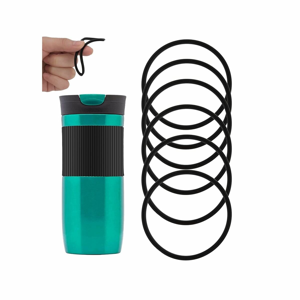 10 шт. Сменные резиновые уплотнения крышки, совместимые с герметичными резиновыми уплотнениями на 16 и 20 унций, замена прокладок крышки для кружек Contigo