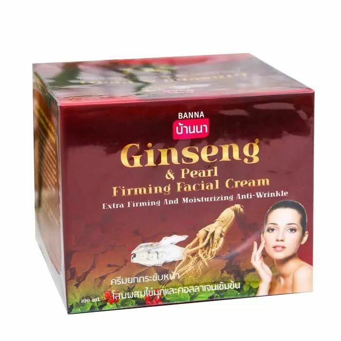 Крем для ежедневного ухода с женьшенем, жемчугом и коллагеном подтягивающий Banna Ginseng 100 г, Тайланд