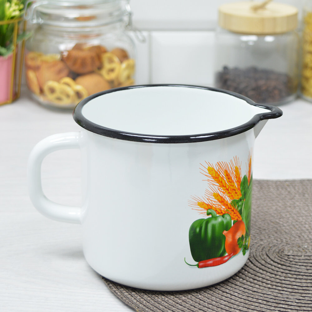 Кружка 1л с носиком, с рисунком, б/кр