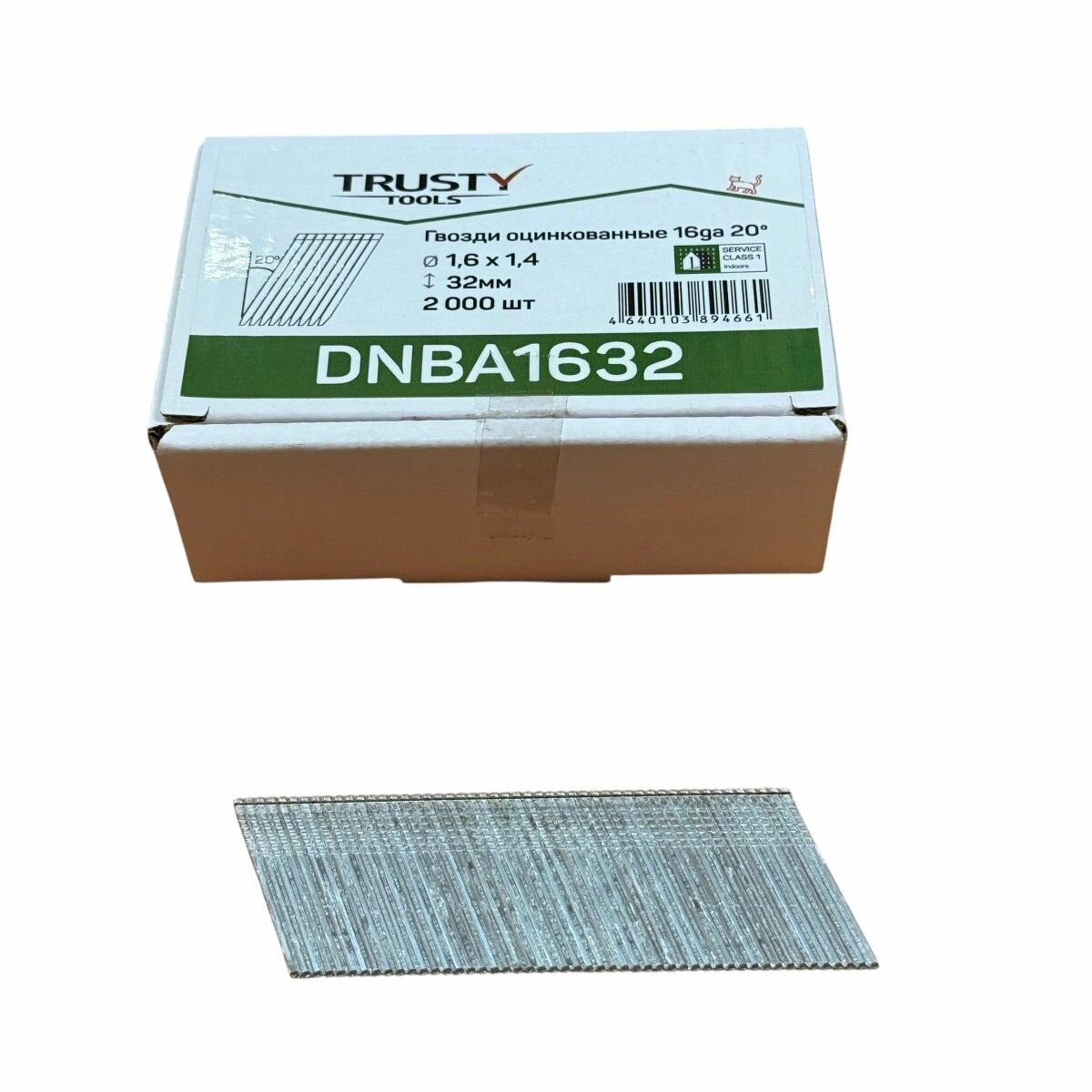 Гвоздь угловой 20 отделочный 16ga 32 мм (2000 шт) Trusrty