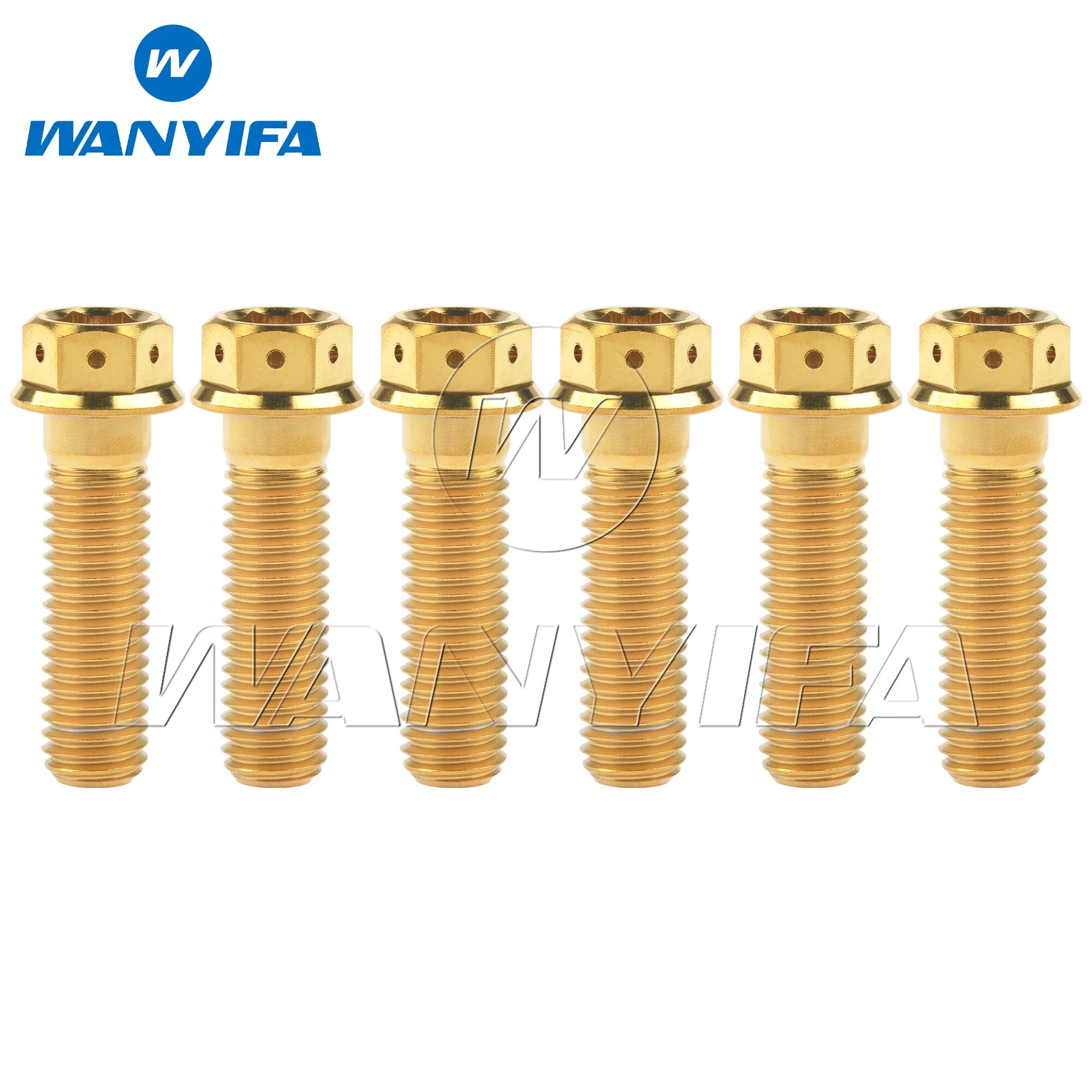 Wanyifa титановые болты M6 Gold 25mm 6 шт.