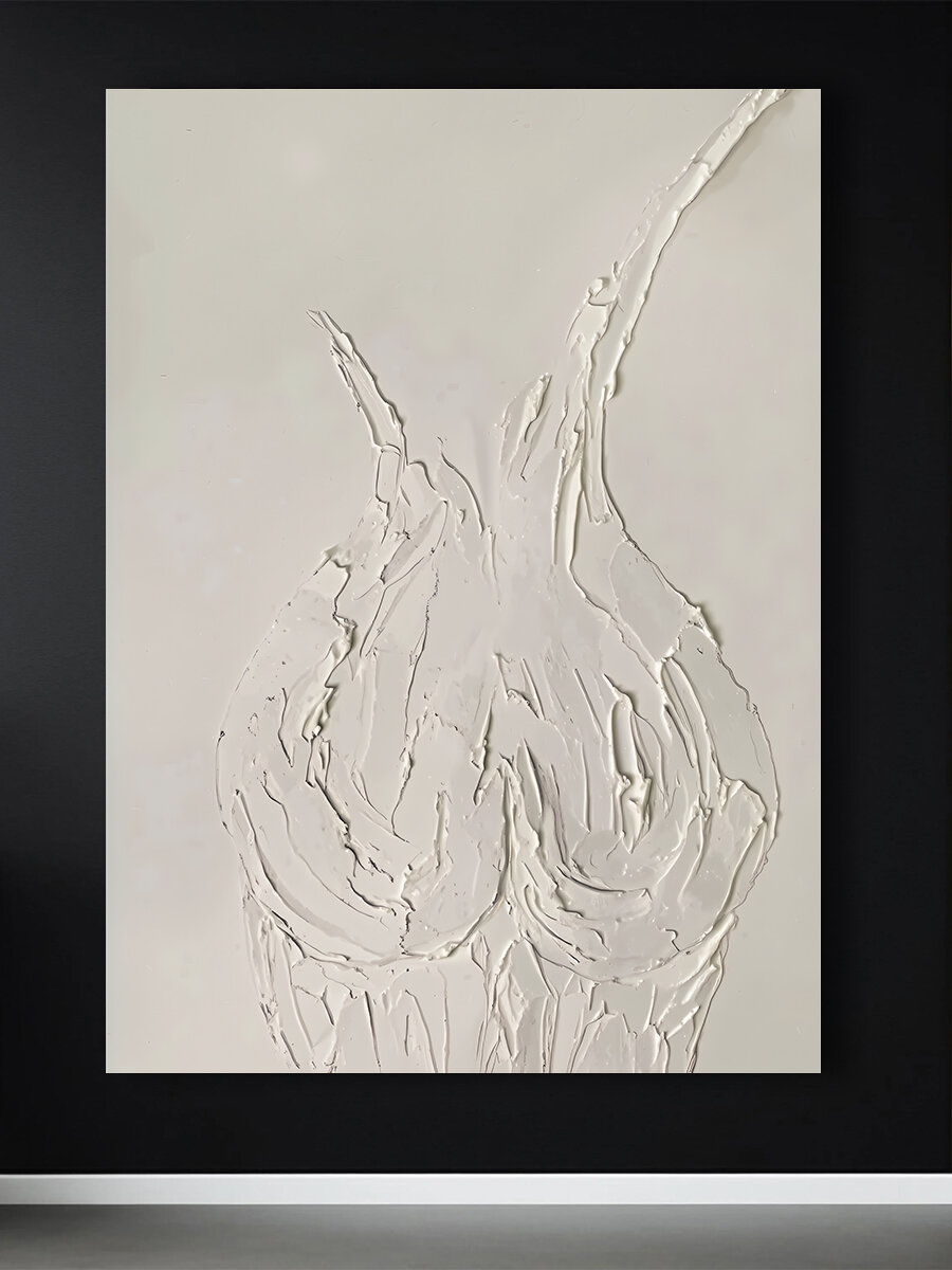 Картина на стену - "Абстрактный минимализм с эффектом 3D, бетон, штукатурка (картина плоская печать на холсте)" , 50х70 см.