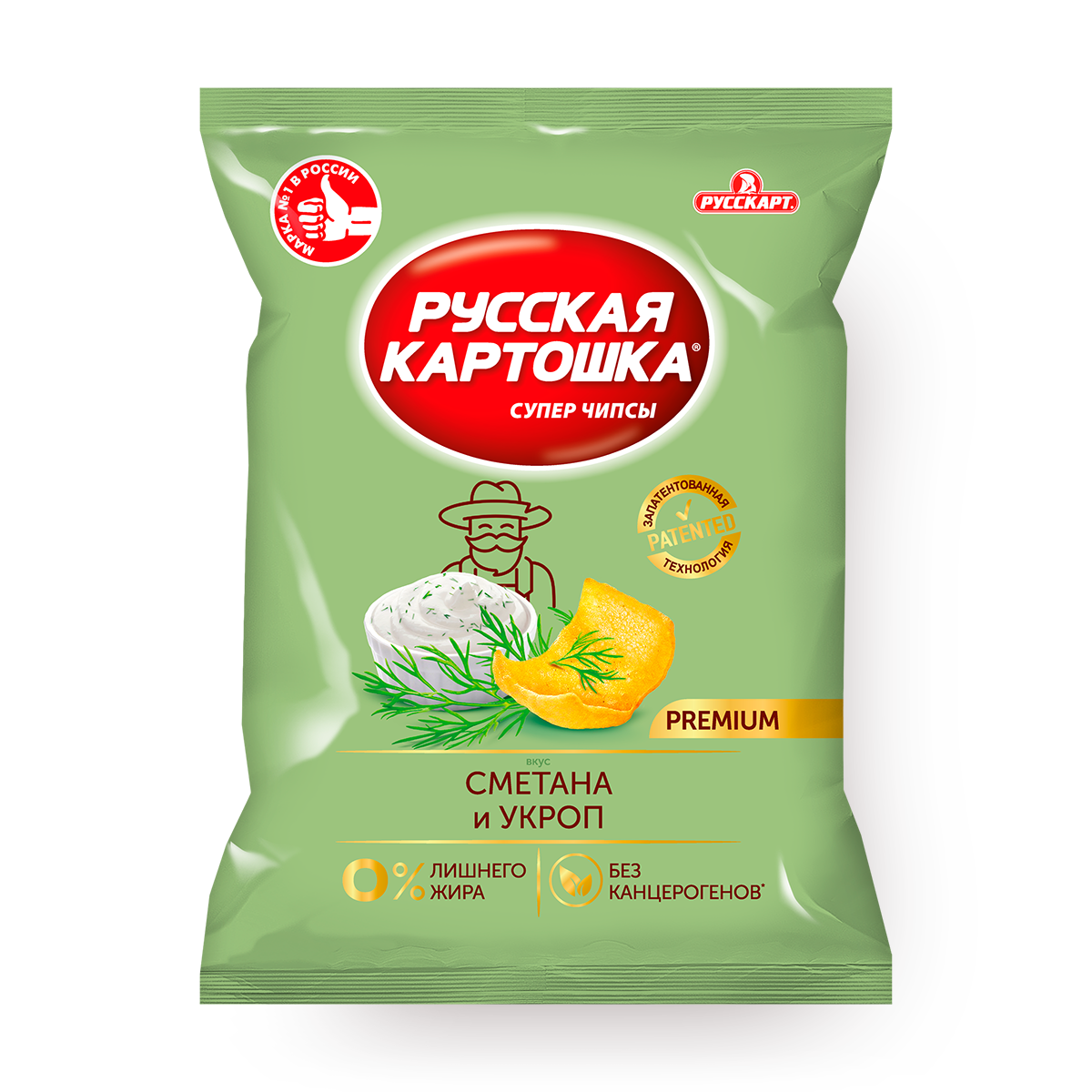 Чипсы Русская картошка "Сметана и укроп", картофельные, 150 г