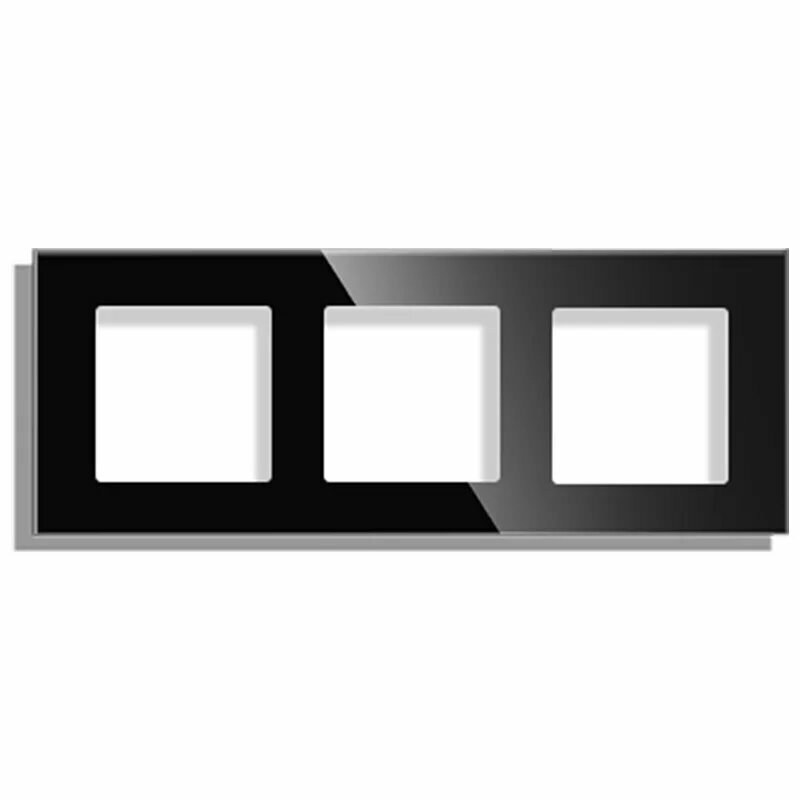 Розетка стеклянная настенная с USB-разъемом, 6 дюймов, 110-250 В, Triple Frame black