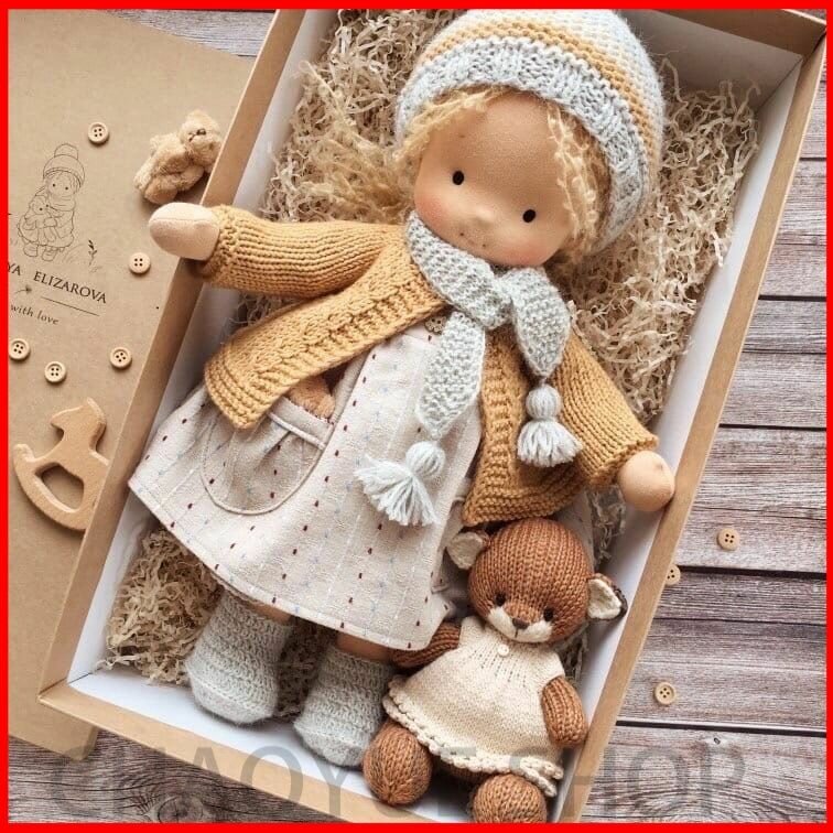 Кукла для девочки мягкая с одеждой текстильная тряпичная с длинными волосами интерьерная ручной работы