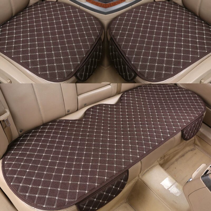 Комплект из трех накладок на автомобильные сиденья без спинки, простой и легкий в установке, подходит для всех сезонов,