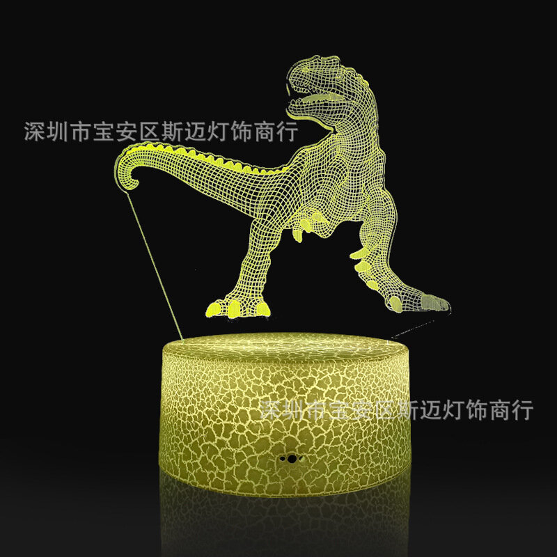 Новая серия динозавров USB ночник круглый креативный цветной с пультом управления основание LED трехмерная настольная лампа 3D визуальный свет