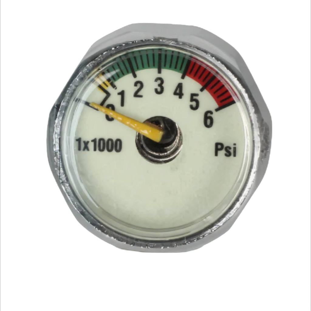 Мини манометр для измерения давления углекислого газа Precision Valve 1/8NPT, металл, алюминиевая корпус, акриловое стекло, черный, диапазон измерения 6000PSI, диаметр 25мм, пакет содержит 1 манометр