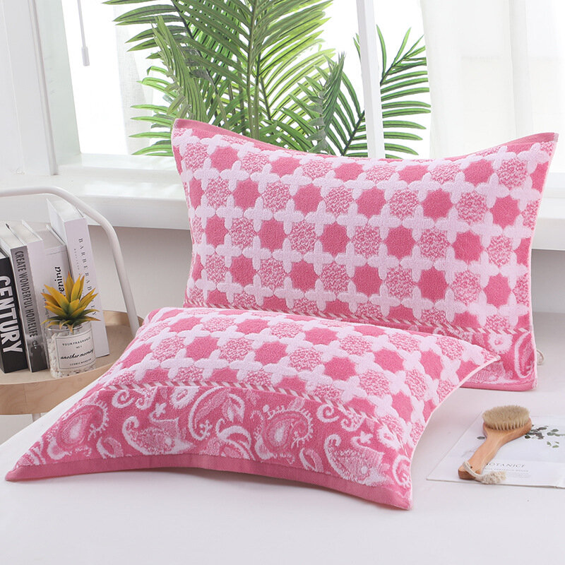 Набор подушек и полотенец из чистого хлопка, утолщенные и увеличенные, для взрослых, свадебные, полностью хлопковые, старинные махровые полотенца для дома, впитывающие пот