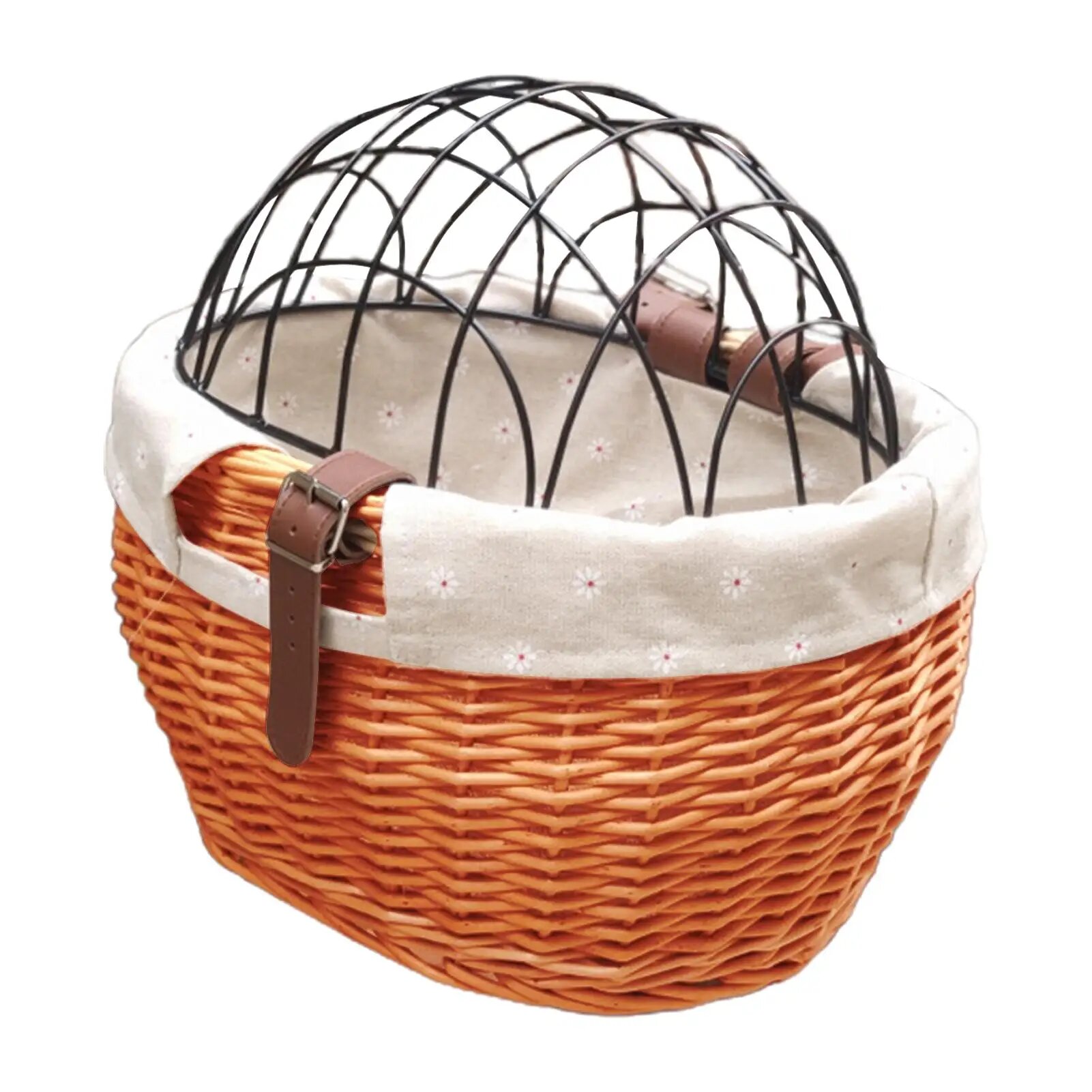 Велосипедная корзина из ротанга для питомцев Оранжевый, Honey color