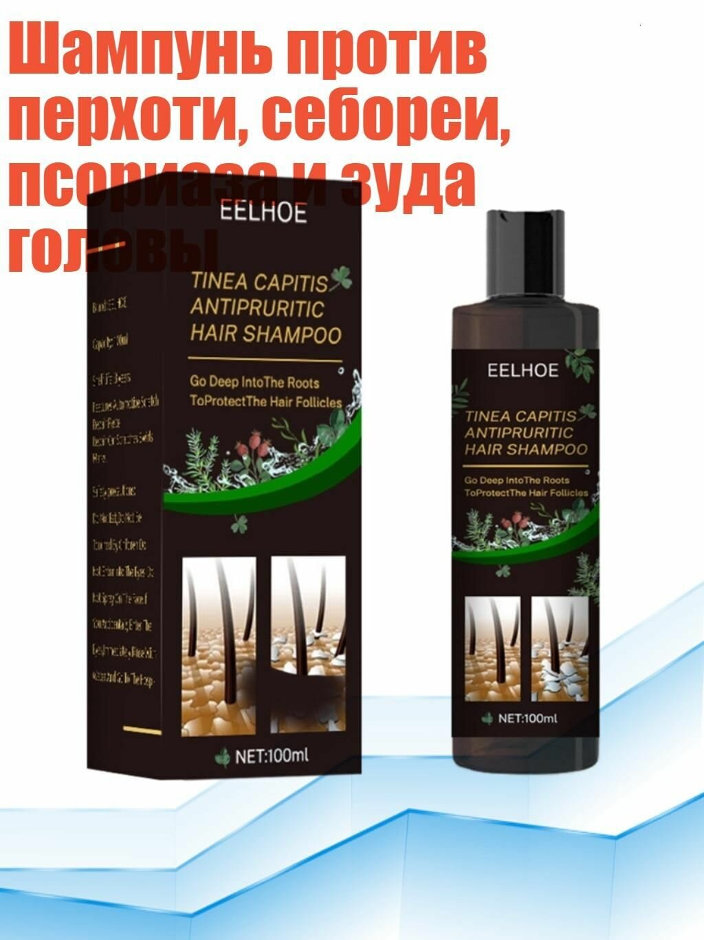 Шампунь против перхоти, себореи, псориаза и зуда головы