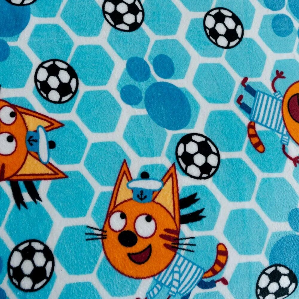 Павлинка Плед плюшевый Три Кота , Велсофт, 150 см х 100 см