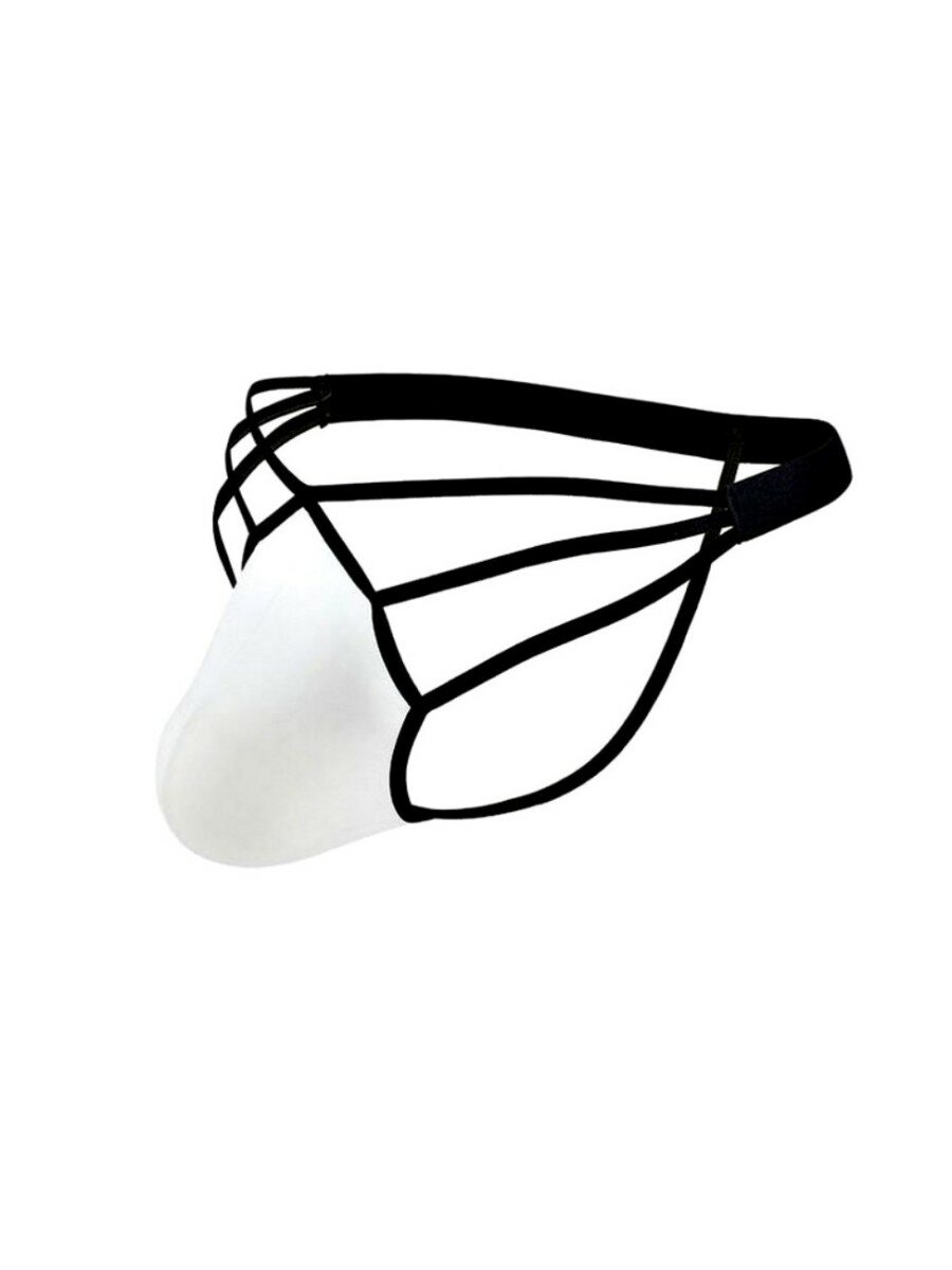 Мужские трусы стринги белые Romeo Rossi RR1022-10 нейлон M (44)