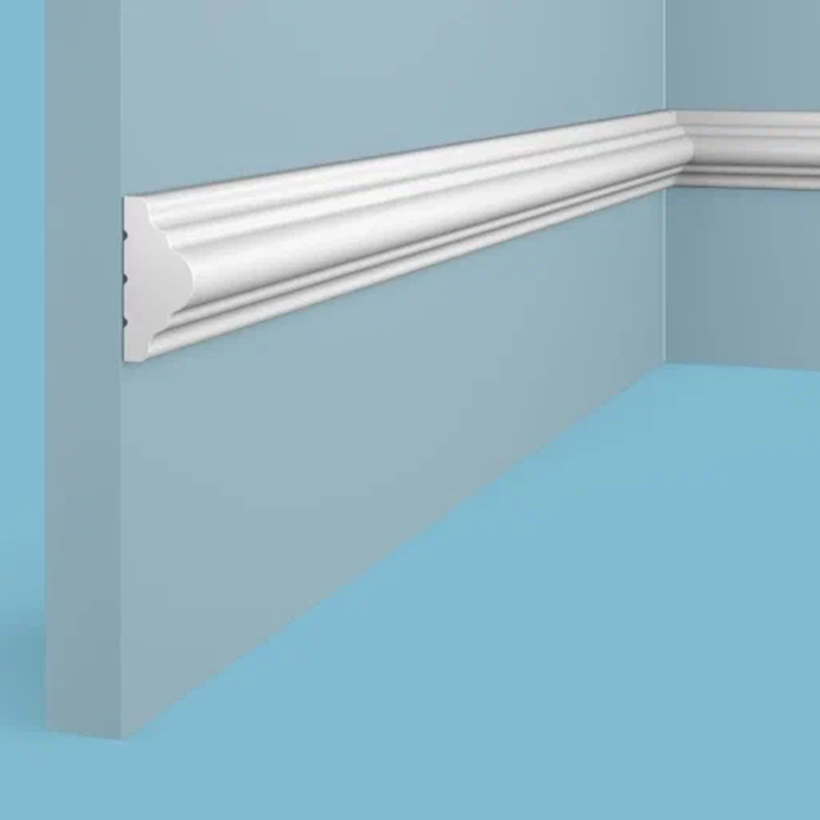 Настенный молдинг EVROPLINT VR409, белый, под покраску, 3,8x1,8 см, 1 шт