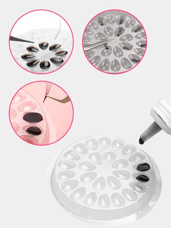 Палетки для смешивания клея, одноразовые лунки косметические для наращивания