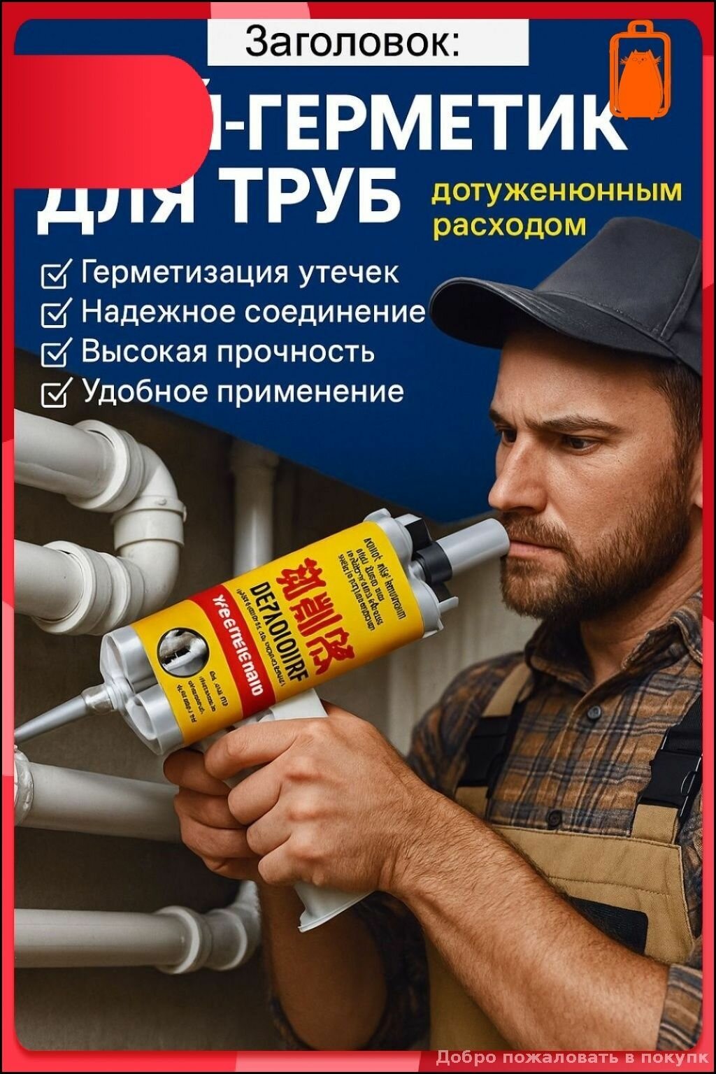 Бестселлер для герметизации инновационного типа на трубопроводах из ПВХ, ППР, металла