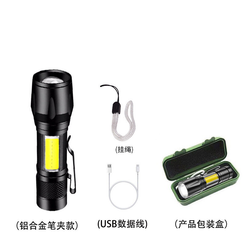 Новый COB мини Q5 алюминиевый сплав яркий фонарик для наружного освещения многофункциональный USB зарядка подарок