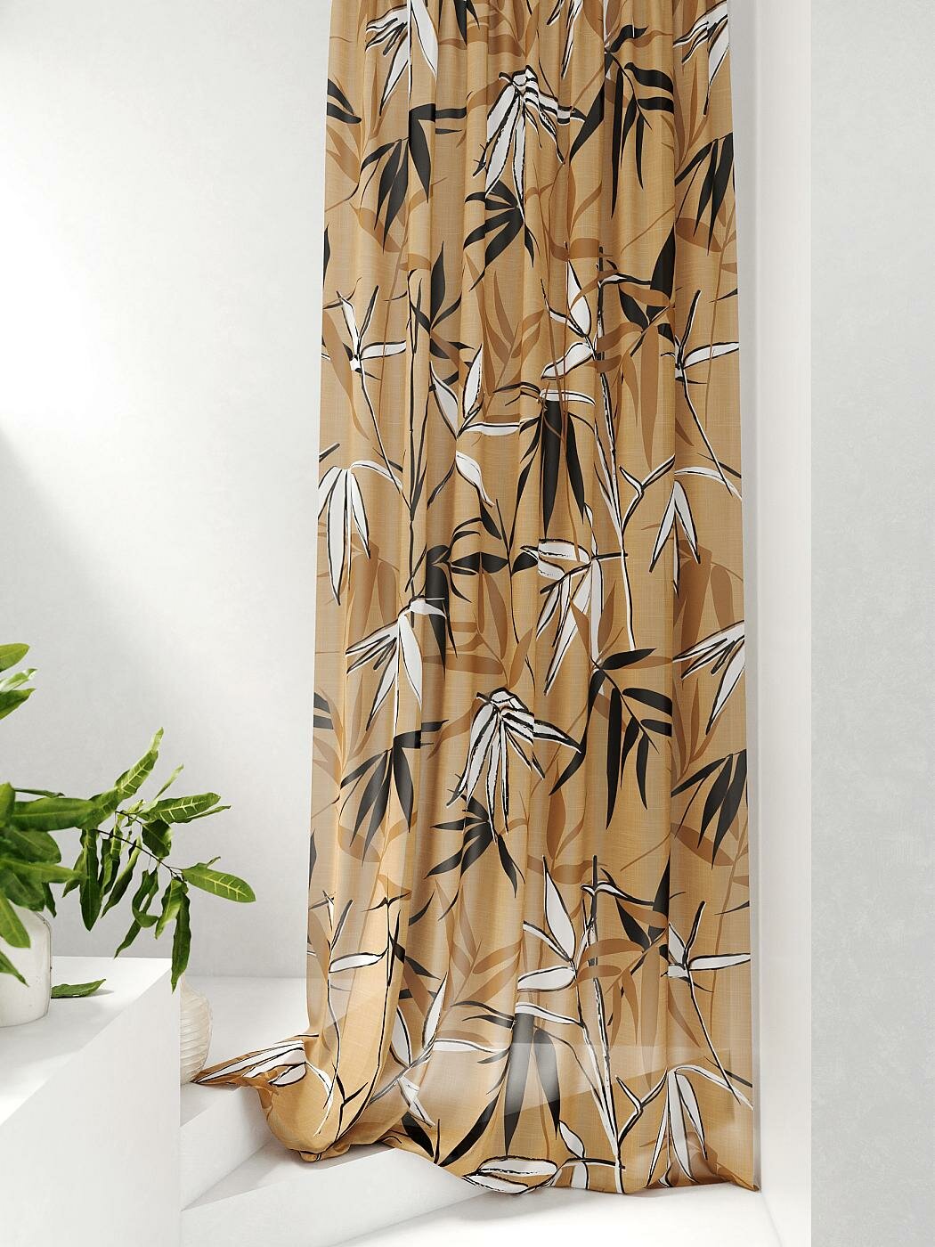 Штора для спальни и гостиной готовая 150x260 см с рисунком (589051-260)