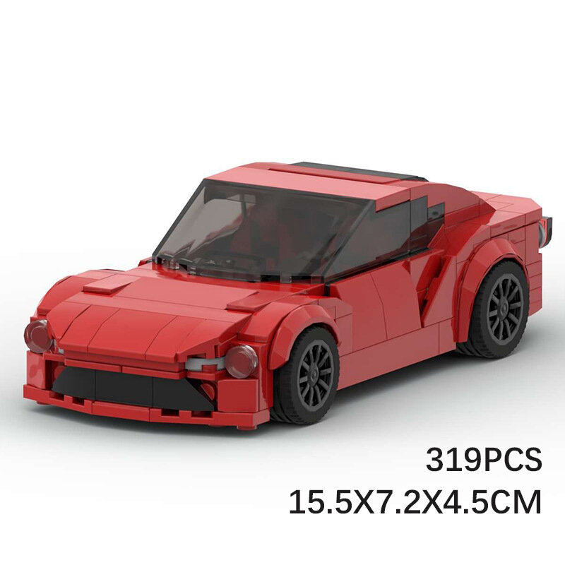 Сборка строительных блоков MOC Toyota GT86, модель спортивного автомобиля Speed8, сборка гоночных автомобилей с сеткой