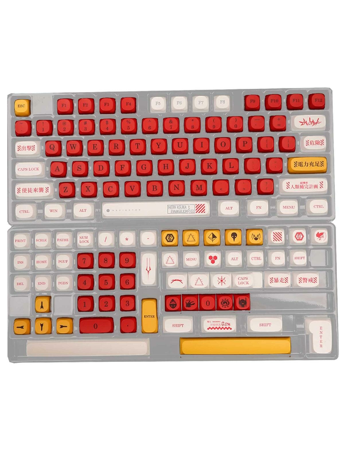 136 Keys EVANGELION-02 Keycaps EVA Second Machine MA Profile PBT Dye-Sub Keycaps for MX-Switch Mechanical Keyboard