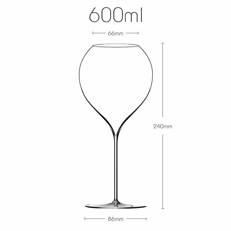 JINYOUJIA Lehmann Стиль Сверхлегкий хрустальный бокал для вина, 600ml, Белый
