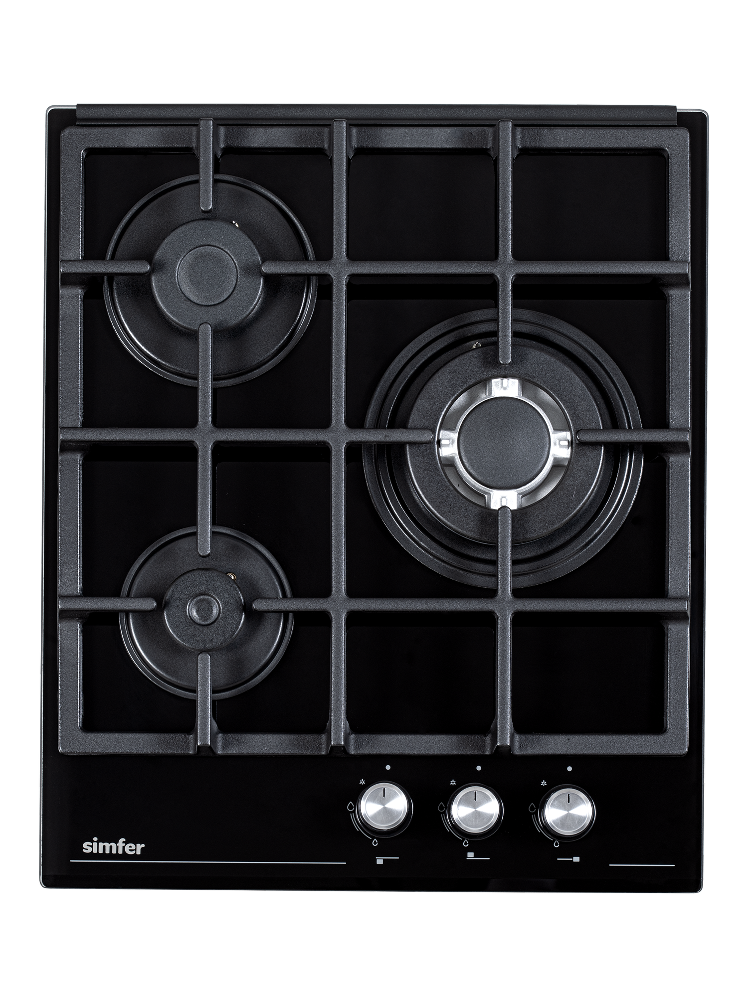 Варочная панель газовая Simfer 45см, газ-контроль, WOK конфорка, электроподжиг, чугунные решетки, 5 ЛЕТ гарантия, турция