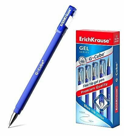 Ручка гелевая Erich Krause G-Cube, толщина 0.5 мм, цвет синий 46162