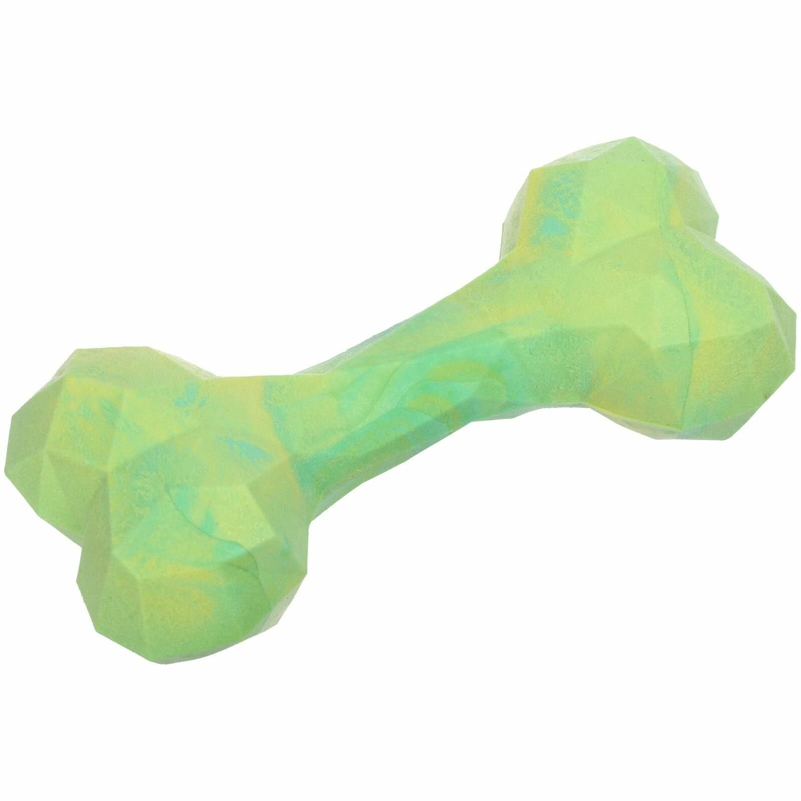 Игрушка для собак КНР сверхпрочная из каучука для всех пород "Косточка", цвет зеленый, 16х7,5 см